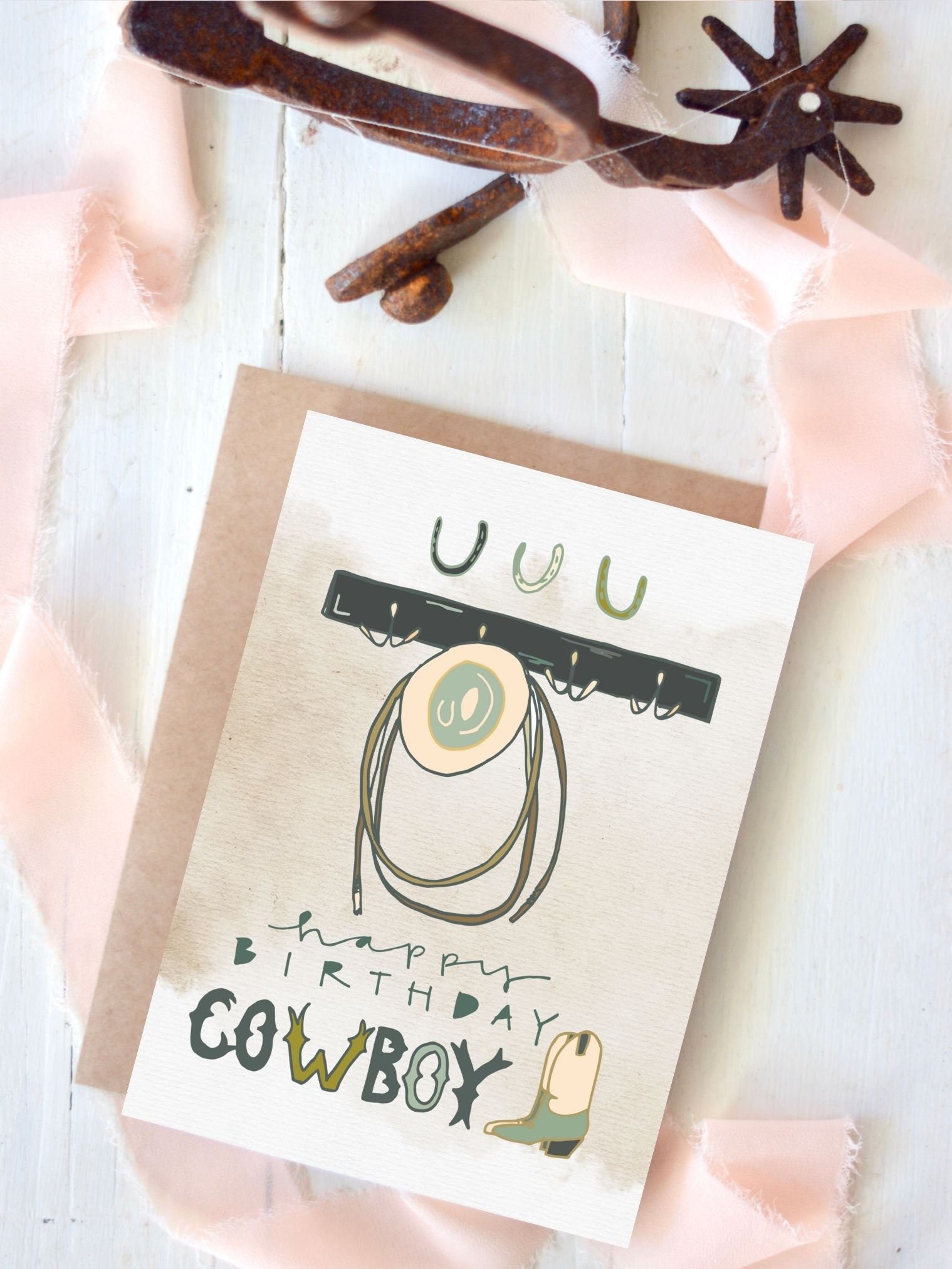 Happy Birthday Cowboy Western Card, Cowboy Birthday, Western Greeting ...