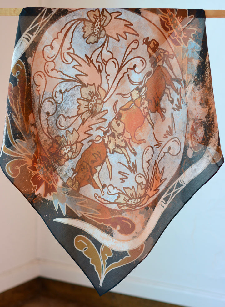 Western Themed Silk Scarves – Tirzah Lane Art