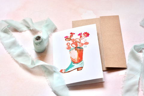 Cowboy Boot Card | Tirzah Lane Art